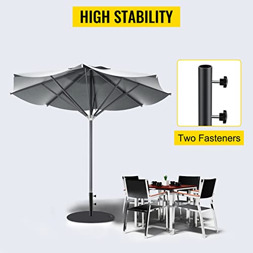 VEVOR, 27" Round Heavy Duty, 39lbs Holder Stand, Cast Iron 1.5-2" Pole Market Umbrella Base with 14" Height Pipe for Yard/Garden/Deck, Black
