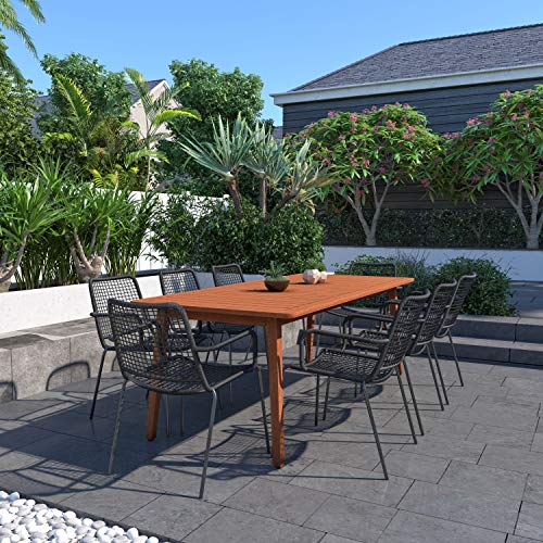 Amazonia Lancaster 4-Piece Chair Set Steel with a Rope Seat | Ideal for Outdoors