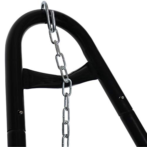 Sunnydaze 550-Pound Capacity Universal Multi-Use Heavy-Duty Steel Hammock Stand - 2-Person - Fits Hammocks 9 to 14 Feet Long - Black