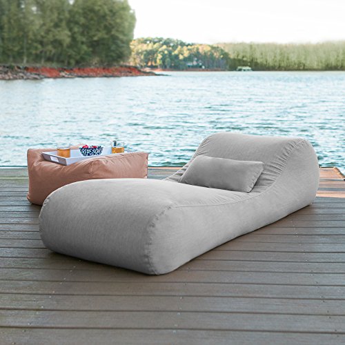 Jaxx Arlo Outdoor Bean Bag Sun Lounger | Pool Patio Chaise Recliner |, Granite