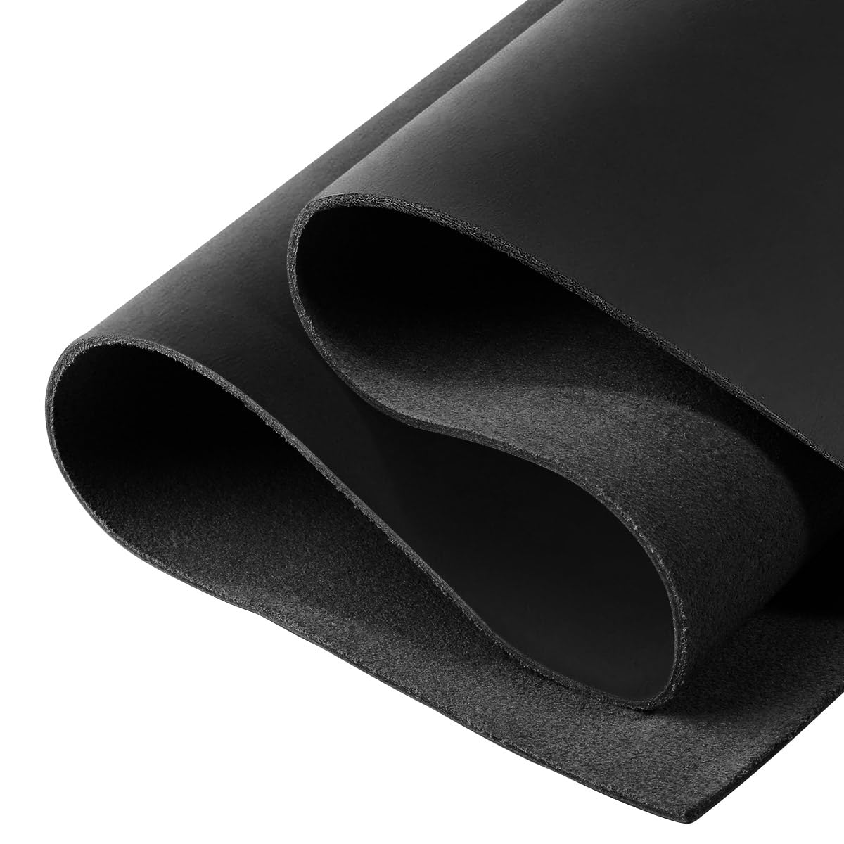 Black Full Grain Leather Sheets for Crafts, 12"x24" Genuine Tooling Leather Pieces Square Material Roll for Crafting Sewing Wallet Hobby Workshop 1.8-2.1 mm Thick