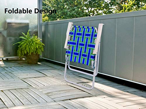 HAPPYGRILL 6 Pack Folding Chairs Set Portable Lightweight Web Dining Chair for Patio Garden Beach Party