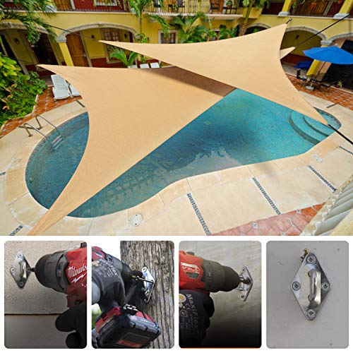 Amgo Triangle Sun Shade Sail Canopy Installation Hardware Kit Accessory 18 PC, 6 Inches Turnbuckles, 316 Stainless Steel, Anti Rust, Heavy Duty