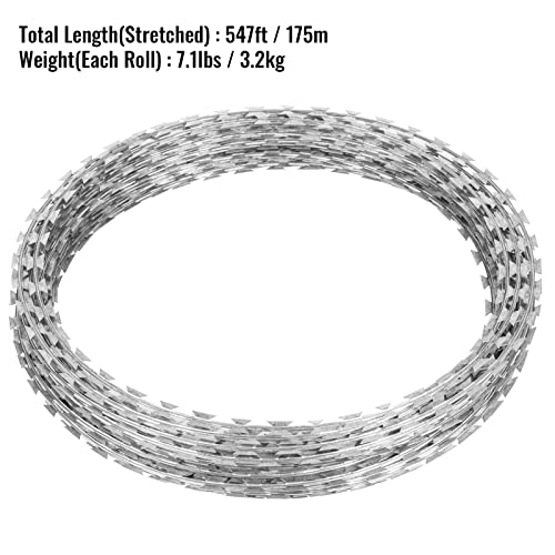 LOVSHARE 250FT Razor Wire, Sliver