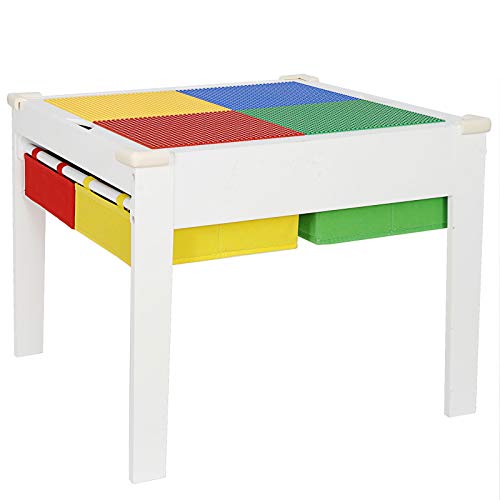 4-in-1 Game and Construction Table Set for Indoor Activities and Outdoor Water Play Storage