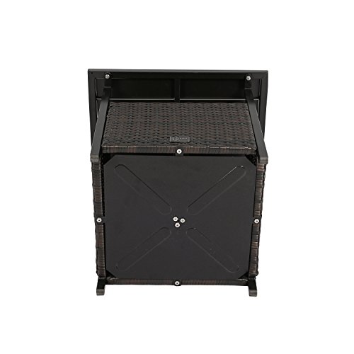 Ulax Furniture Patio Side Table Outdoor Wicker Umbrella Bistro End Table