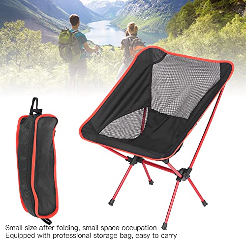 Portable Chair, Convenient to Carry Outdoor Camping Chair Small After Folding for Other Outdoor Activities(Big red)