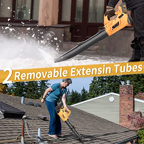 Cordless Leaf Blower - 320 CFM & 180MPH Electric Battery Powered Leaf Blower with 5.0Ah Battery and Fast Charger, 6 Variable Speed Control for Blowing Leaves, Snow Debris and Dust