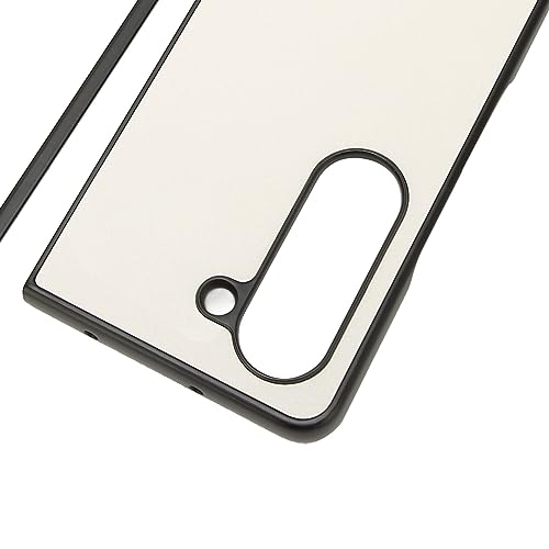 Shockproof Wear Resistant Phone Case for Samsung Galaxy Z fold 5 Case, PU Leather Flip Phone Cover for Samsung Fold 5 (Two Color Lychee Pattern White)