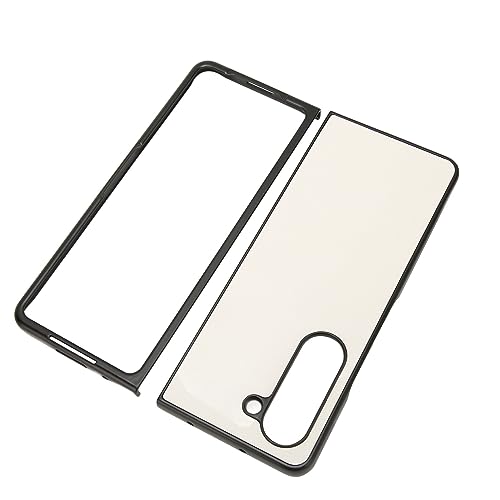 Shockproof Wear Resistant Phone Case for Samsung Galaxy Z fold 5 Case, PU Leather Flip Phone Cover for Samsung Fold 5 (Two Color Lychee Pattern White)
