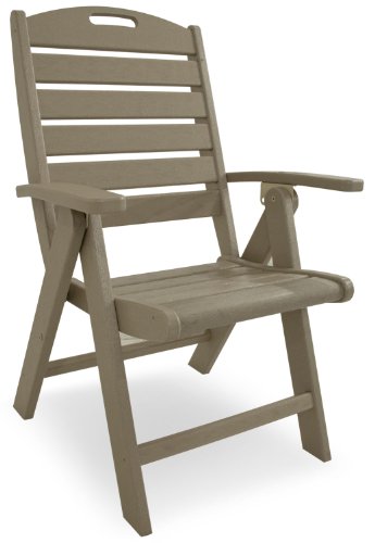 Trex Outdoor Furniture Yacht Club Folding Highback Chair, Sand Castle