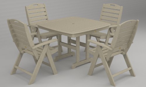 Trex Outdoor Furniture Yacht Club Folding Highback Chair, Sand Castle