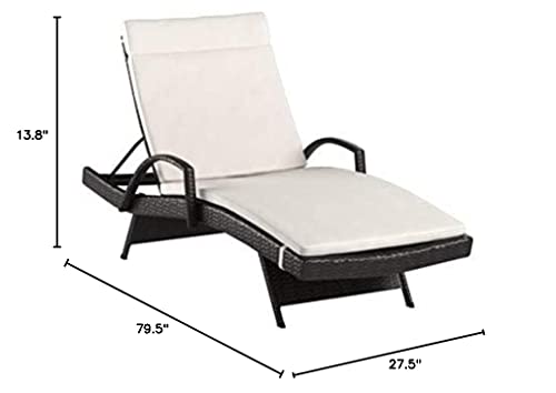 Christopher Knight Home Salem Outdoor Wicker Adjustable Chaise Lounges with Arms, with Cushions, 2-Pcs Set, Multibrown / Ivory