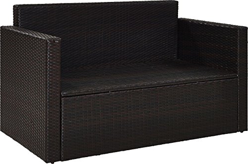 Crosley Furniture KO70092BR-SA Palm Harbor Outdoor Wicker Loveseat, Brown with Sand Cushions