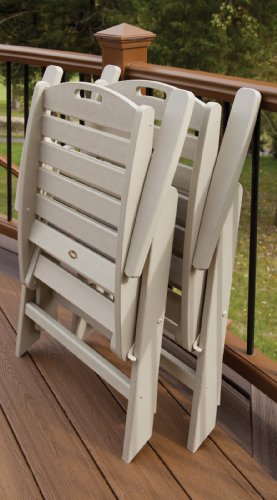 Trex Outdoor Furniture Yacht Club Folding Highback Chair, Sand Castle