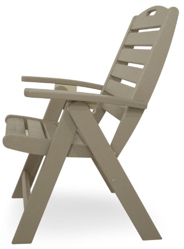 Trex Outdoor Furniture Yacht Club Folding Highback Chair, Sand Castle