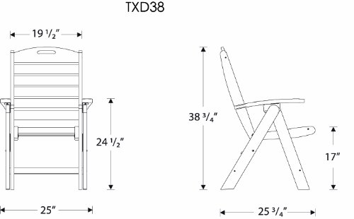 Trex Outdoor Furniture Yacht Club Folding Highback Chair, Sand Castle