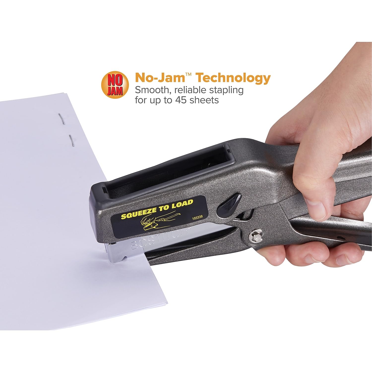 Bostitch Office B8 Heavy Duty 45 Sheet Plier Stapler, Full-Strip, Black (02245), 1 Pack (0-2245)