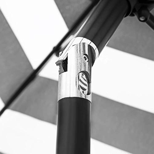 Sunnyglade 9' Patio Umbrella Outdoor Table Umbrella with 8 Sturdy Ribs (Black and White)