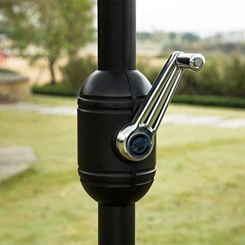 Sunnyglade 9' Patio Umbrella Outdoor Table Umbrella with 8 Sturdy Ribs (Black and White)