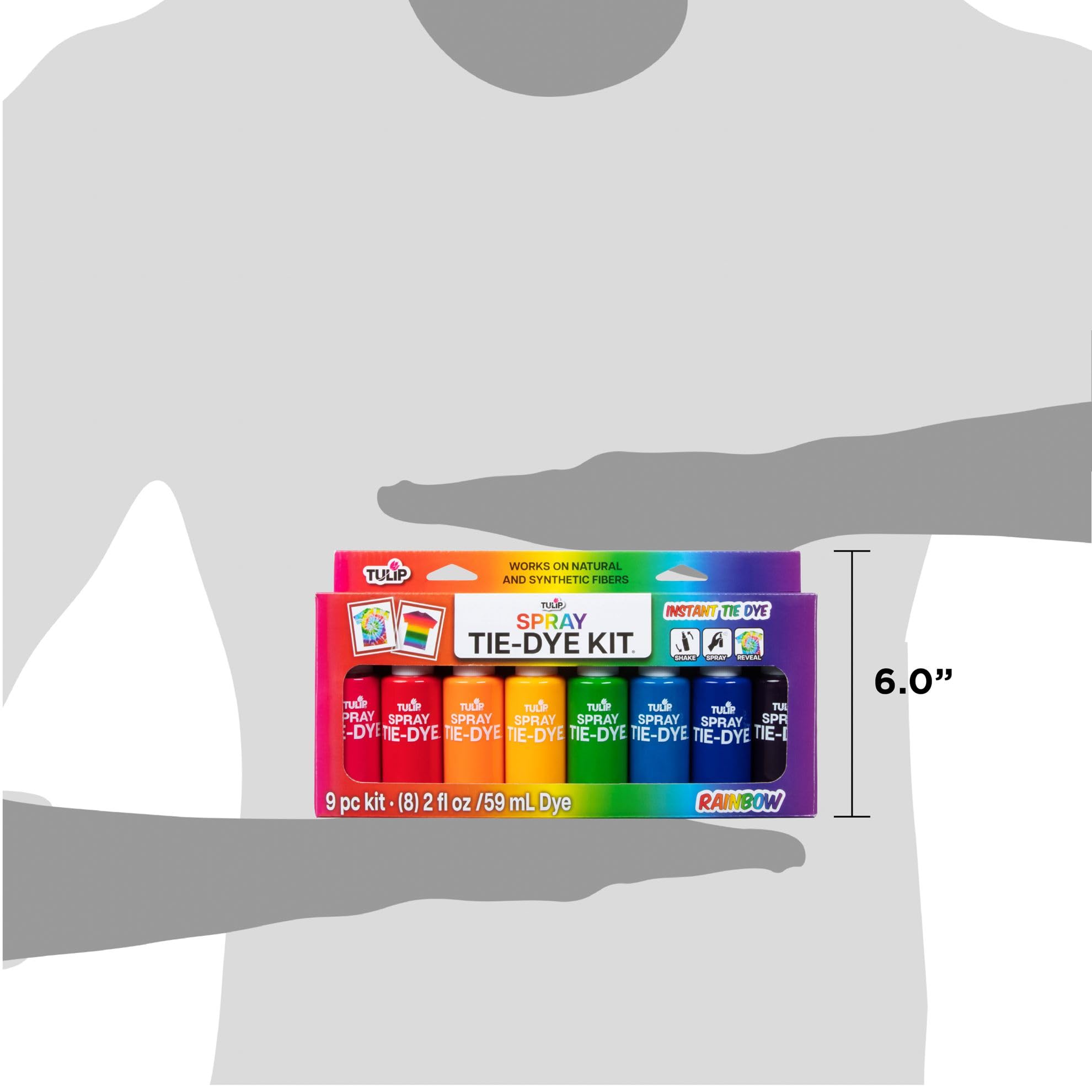 Tulip Rainbow Tie-Dye Kit, Fabric Spray Dye, 8 Vibrant Colors