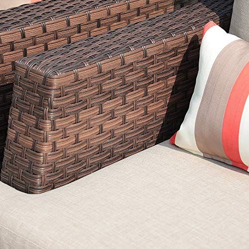SUNSITT 2-Piece Outdoor Wicker Chairs Patio Furniture Set with Cushions, 2 Throw Pillow and Sofa Cover Included