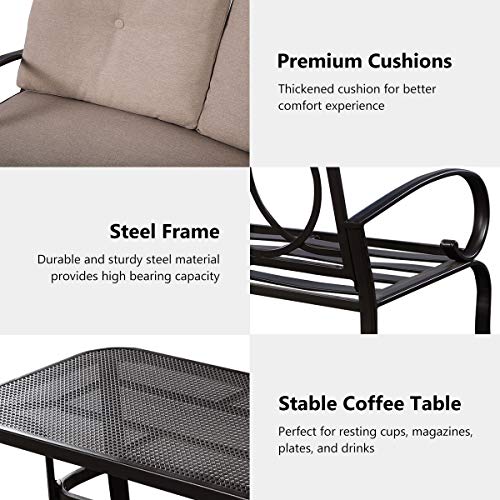 9rit_shop Perfect Patio, Garden, Lawn, Deck, Poolside and Other Outdoors 2 pcs Cushioned Coffee Table Seat