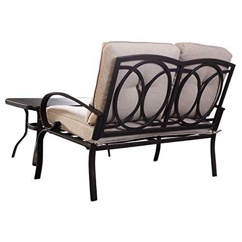 9rit_shop Perfect Patio, Garden, Lawn, Deck, Poolside and Other Outdoors 2 pcs Cushioned Coffee Table Seat
