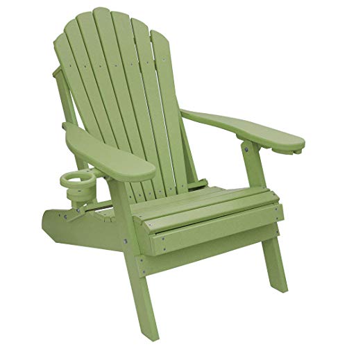 ECCB Outdoor Outer Banks Deluxe Oversized Poly Lumber Folding Adirondack Chair (Sage)
