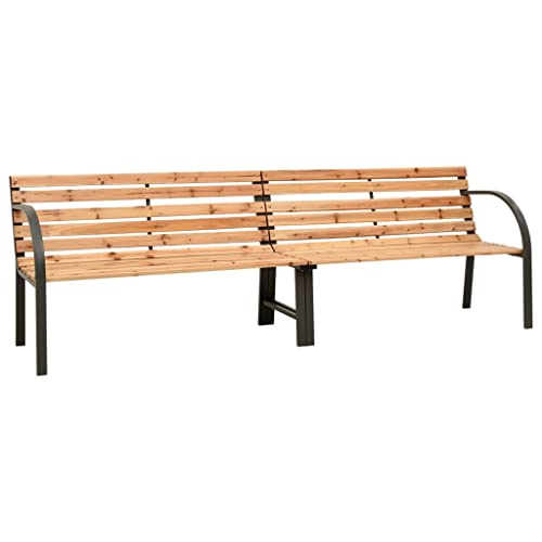 Homvdxl 95" Long Garden Bench, Fir Wood Outdoor Patio Bench Park Yard Furniture, 2~4 Person Patio Seat for Front Porch, Backyard, Lawn, Garden, Pool, Deck (Brown)