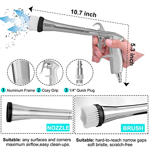 Practisol Car Cleaning Gun High Pressure Car Cleaning Tool Air Blow Gun Car Detailing Kit Interior Cleaner Air Duster Blower Gun Pneumatic Air Compressor Auto Detailing Tool for Car Upholstery (Black)