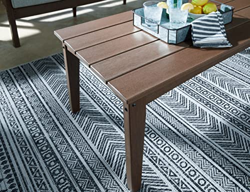 Signature Design by Ashley Emmeline Outdoor HDPE Patio Coffee Table, Brown