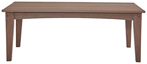 Signature Design by Ashley Emmeline Outdoor HDPE Patio Coffee Table, Brown