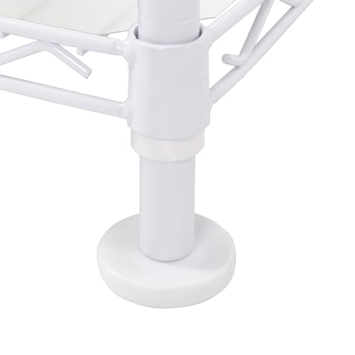 Seville Classics Closet Garment Organizer with Metal Hanging Rod Wardrobe Storage System, w/ Steel Shelves for Clothes, Shirts, Jackets, Coats, Blankets, Shoes, White, Expandable Rack