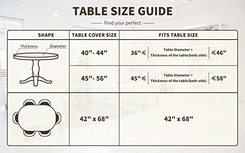 UMINEUX Oval Fitted Vinyl Tablecloth with Elastic Edged & Flannel Backing, Waterproof Wipeable Oval Table Cover - Fits Tables up to 42"X68" (Gray Moroccan)