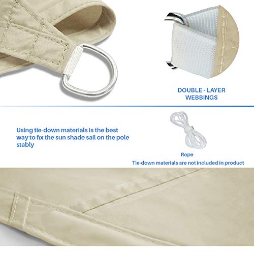 E&K Sunrise 12' x 12' Waterproof Sun Shade Sail-Beige Rectangle UV Block Durable Awning Perfect for Canopy Outdoor Garden Backyard-Customized