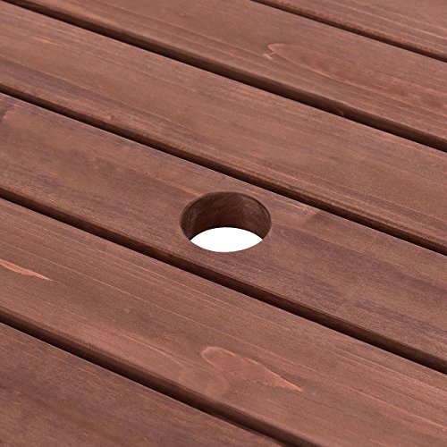 9rit_shop Entertain, Relax and Enjoy Dining with 6-Person Patio Wood Picnic Table Beer Bench Set