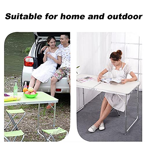 Outdoor Table and Chair Set Camping Aluminum Alloy Picnic Barbecue Table, Waterproof and Durable Folding Table, Outdoor Folding Table and Chair, for 4 People, 120x60cm