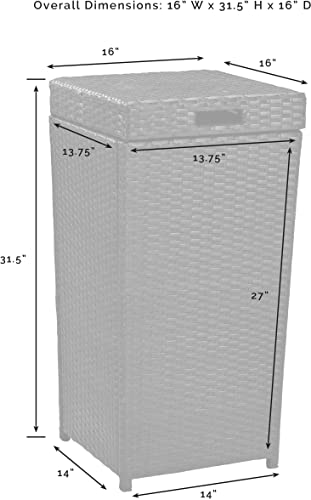 Crosley Furniture Palm Harbor Outdoor Wicker Trash Bin - Grey