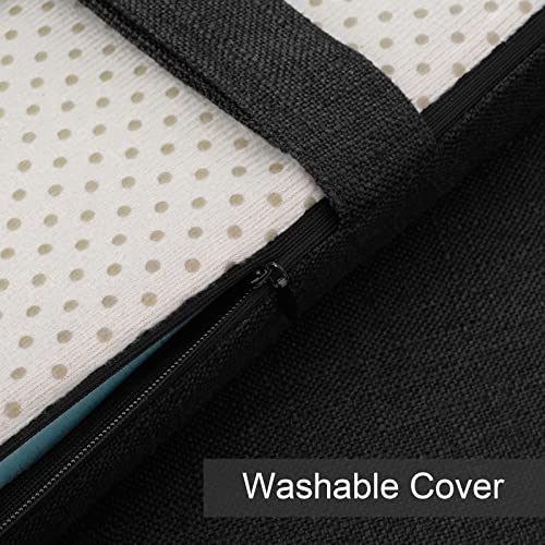 Tromlycs Saddle Stool Cushion Rectangular Bar Stool Seat Cushion Cover Rectangle with Velcro Strap Ties, 18x9.5 inches, 1 Piece, Black