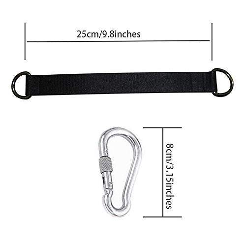 Tree Swing Straps, 25cm / 9.8inches Tree Swing Hanging Kit, Hammock Hooks,Heavy Duty Hanging Straps Holds 440 lbs with Carabiner Perfect for Tree Swing, Hammock, Outdoor Rope Swing(2 PCS)