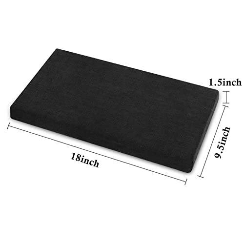 Tromlycs Saddle Stool Cushion Rectangular Bar Stool Seat Cushion Cover Rectangle with Velcro Strap Ties, 18x9.5 inches, 1 Piece, Black