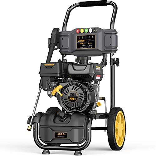 High Power Gas Pressure Washer, 3200PSI at 2.4GPM Power Washer, 25-feet Hose, Portable, Stable,Industrial Style.Black