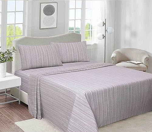 Briarwood Home Spaced Dyed Heather Jersey Sheet Set 4pc Bedding 100% Pure Cotton Bed Set Breathable Deep Pocket Easy Fit Comfortable Cozy T-Shirt Soft Sheets Premium Bedding Set (Space Gray, Full)