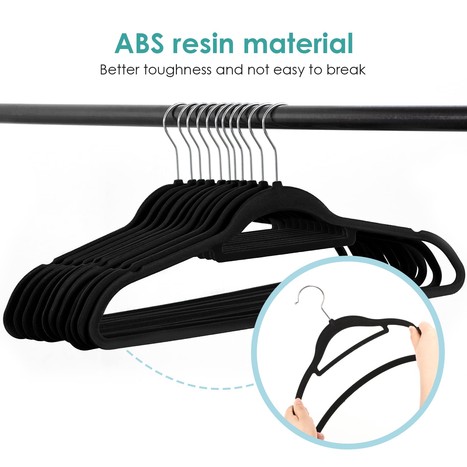 DUDUCOFU 30 Pack Black Velvet Hangers + 900Pcs Mermaid Bracelet Making Kit