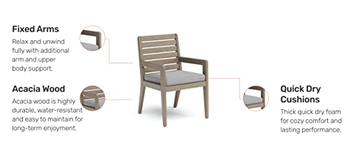 homestyles Sustain Outdoor Dining Armchair Pair, Gray