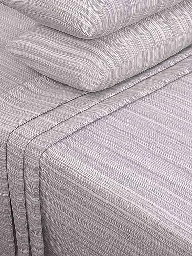 Briarwood Home Spaced Dyed Heather Jersey Sheet Set 4pc Bedding 100% Pure Cotton Bed Set Breathable Deep Pocket Easy Fit Comfortable Cozy T-Shirt Soft Sheets Premium Bedding Set (Space Gray, Full)
