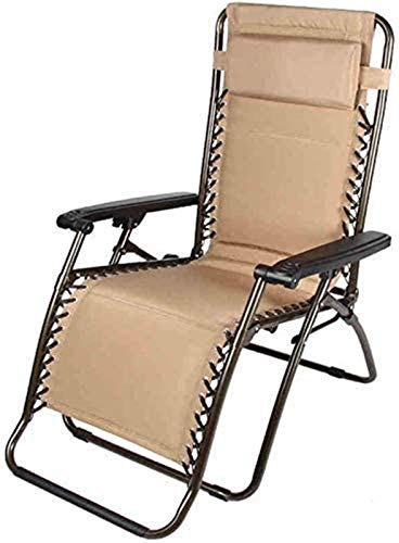 XZGDEN Lightweight Mahanz Sun Lounger Camping Chairs Zero Gravity Lounge Chair with Pillow Adjustable Folding Recliner Outdoor Patio Chair Brown