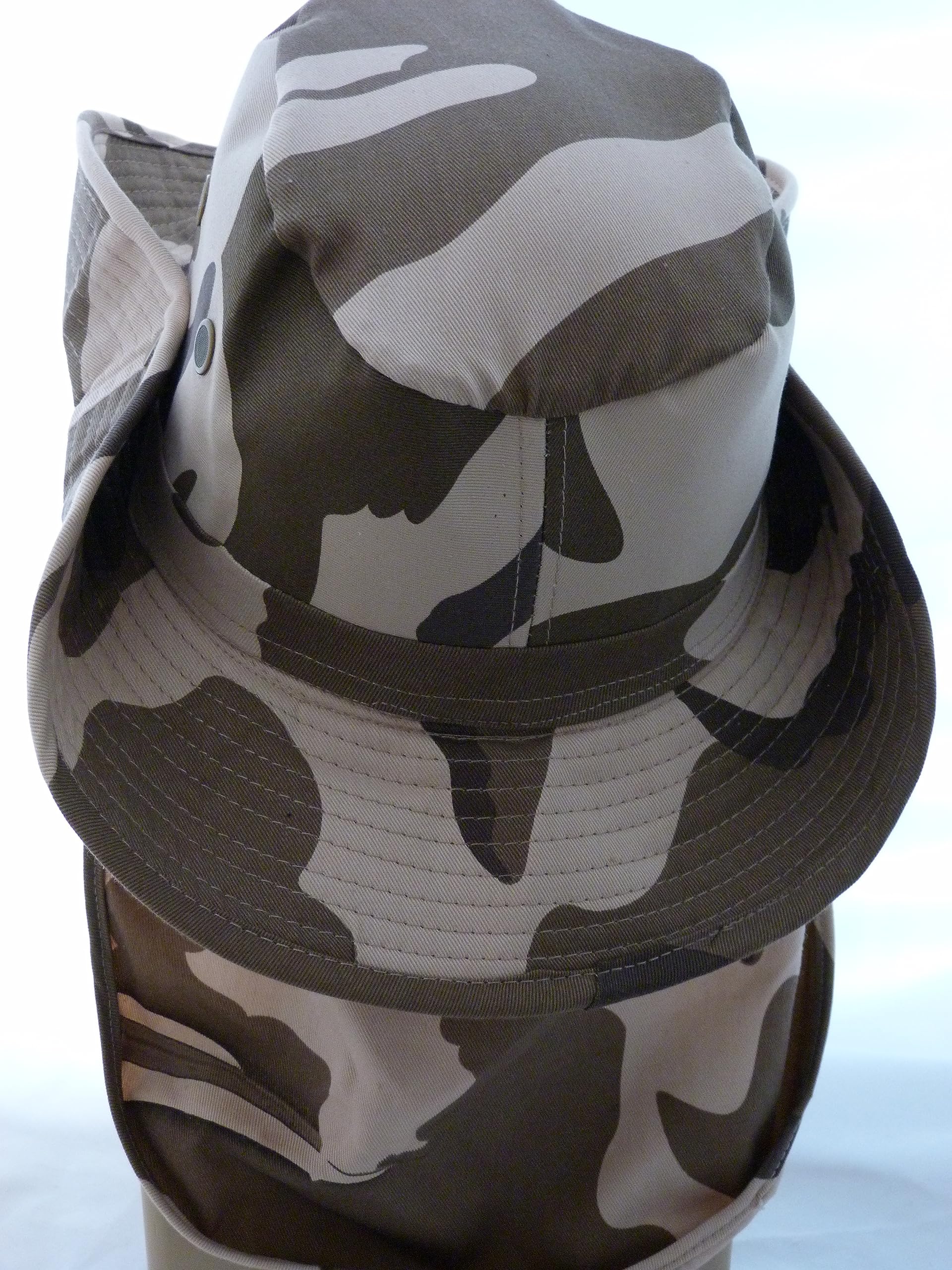 Camouflage Hat Neck Protection from Sun Desert Tan Brown Camo Fishing Bee Keeper Safari Bush Outdoors Men Women (as1, Alpha, one_Size, l)