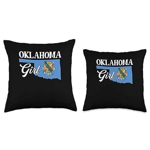 Oklahoma Girl | American USA State | Oklahoma Map Throw Pillow